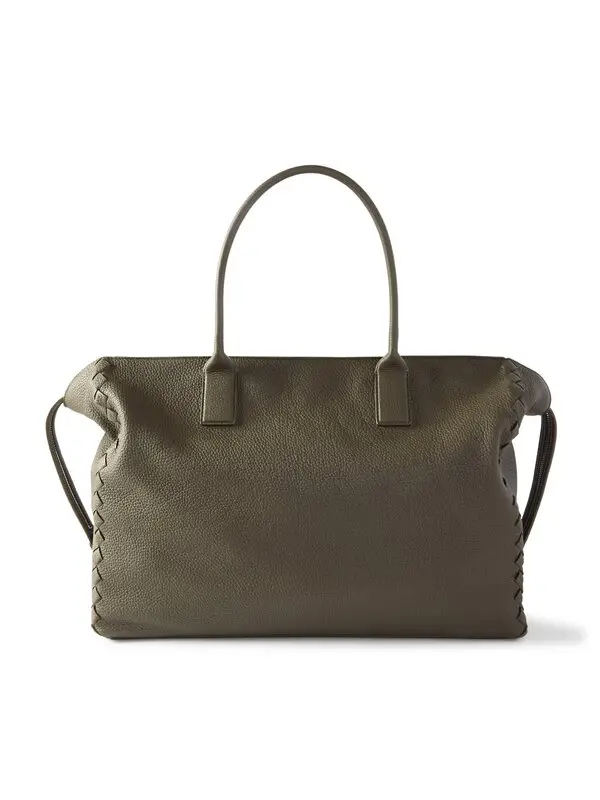 Bottega Veneta Cabat Large Full-grain Leather Weekend Bag - Green