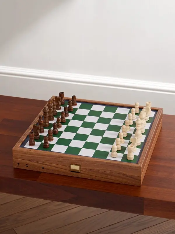 THE CONRAN SHOP Milos Wood And Leather Combo Game Set - Brown