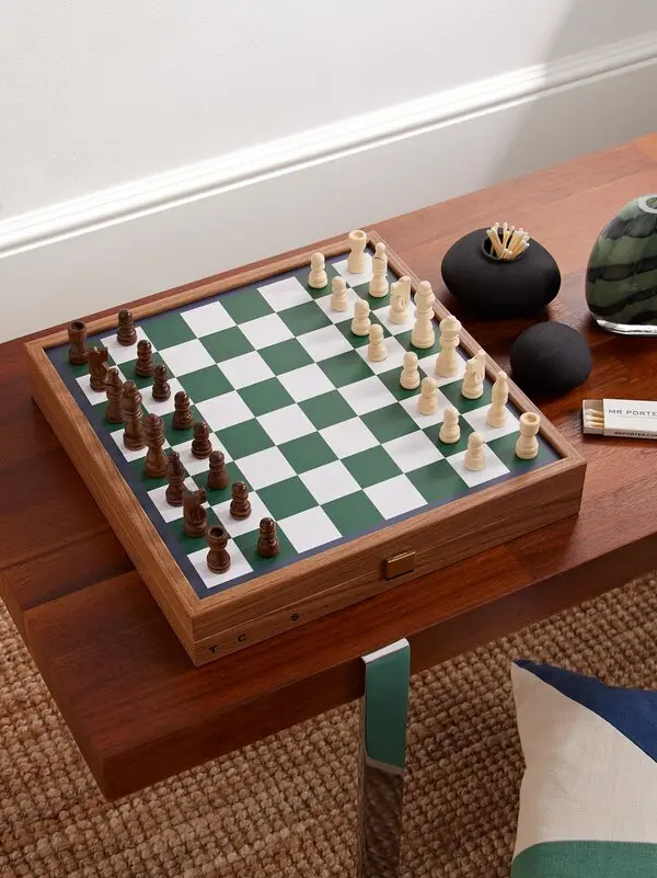 THE CONRAN SHOP Milos Wood And Leather Combo Game Set