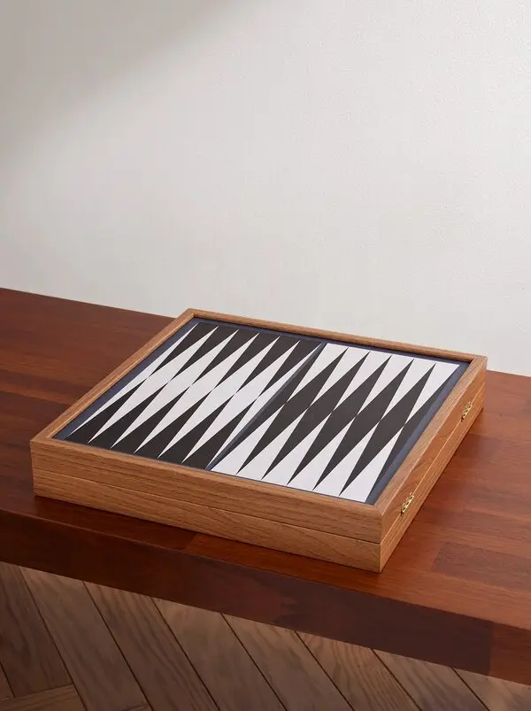 THE CONRAN SHOP Milos Wood And Leather Combo Game Set