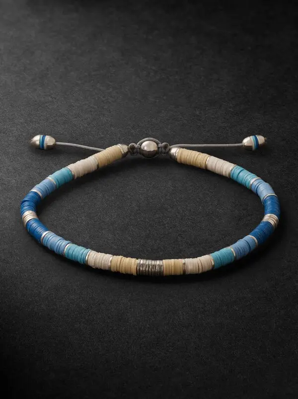 MAOR M.cohen Rizon Sterling Silver, Vinyl, And Cord Bracelet - Blue
