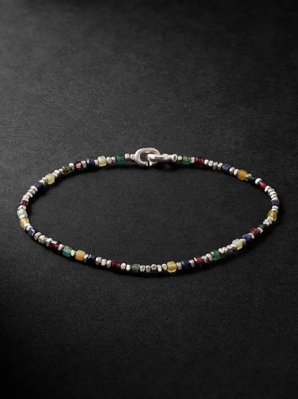 MAOR M.cohen Percep Sterling And Agate Beaded Bracelet - Silver