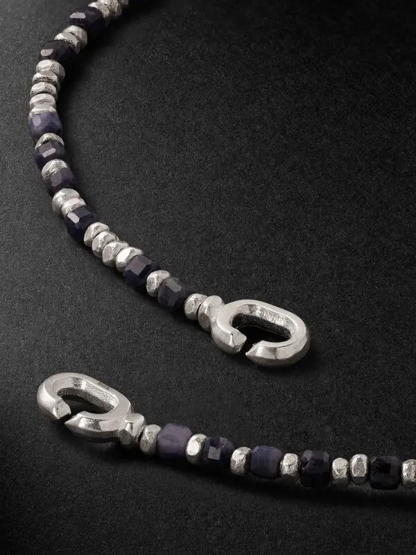 MAOR M. Cohen Percep Two Sterling Silver, Sapphire, And Lapis Lazuli Beaded Wrap Bracelet