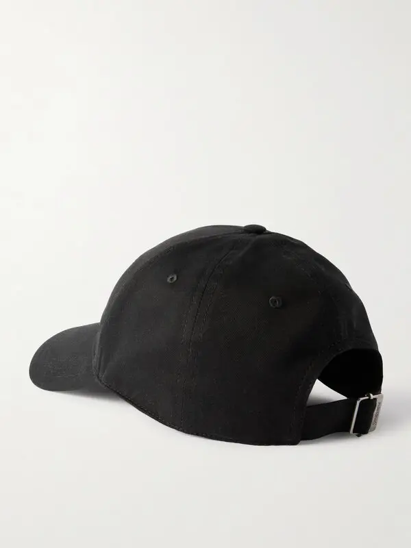Saint Laurent Logo-appliquéd Cotton-twill Baseball Cap - Black