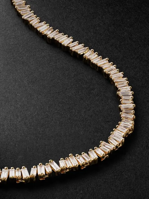 SUZANNE KALAN 18-karat Diamond Tennis Necklace