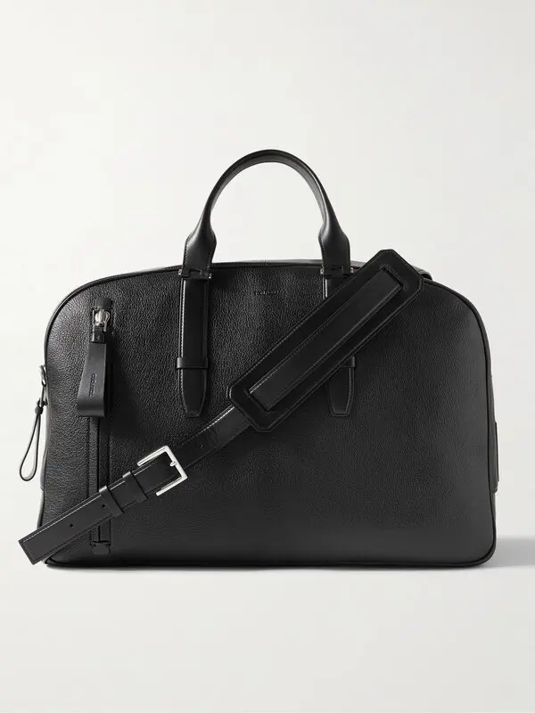 TOM FORD Buckley Full-grain Leather Holdall - Black