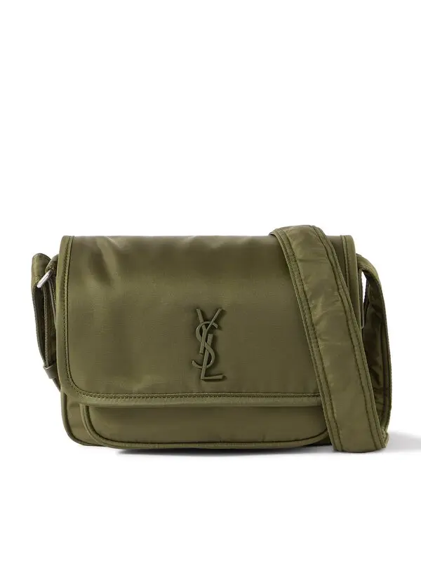 Saint Laurent Niki Small Leather-trimmed Messenger Bag - Green