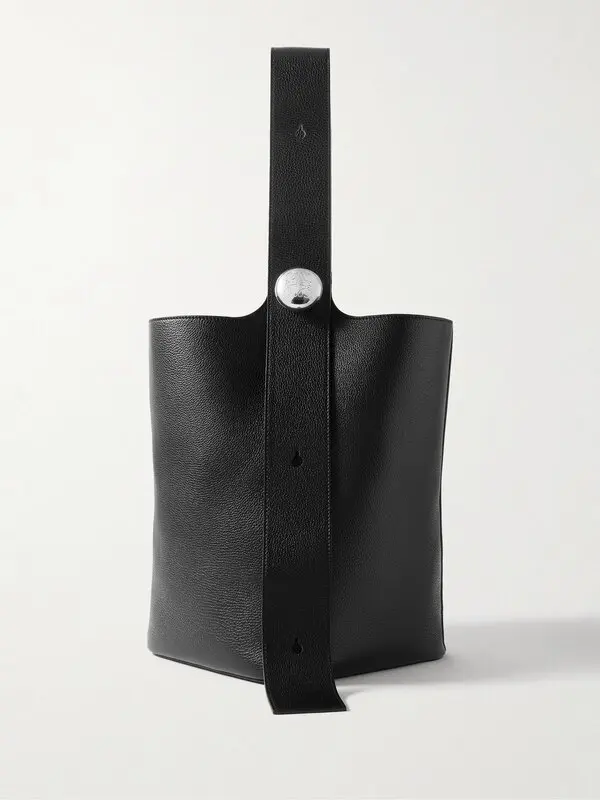 Loewe Large Pebble Leather Bucket Bag - Black