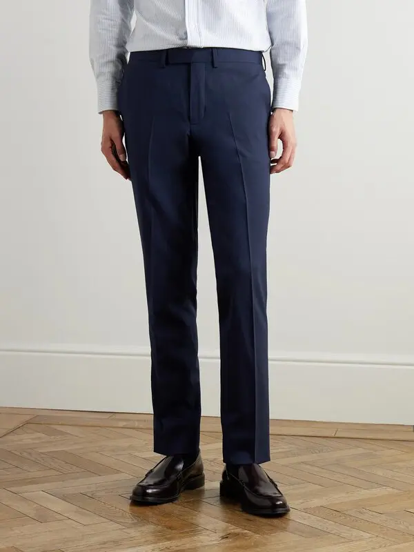 Mr P. Slim-fit Straight-leg Pleated Wool-blend Suit Trousers