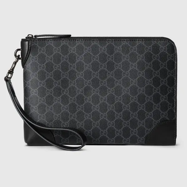 Gucci Gg Emblem Small Business Case - Black