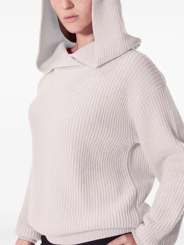 MARGHERITA MACCAPANI Knitted Hooded Jumper - Neutrals