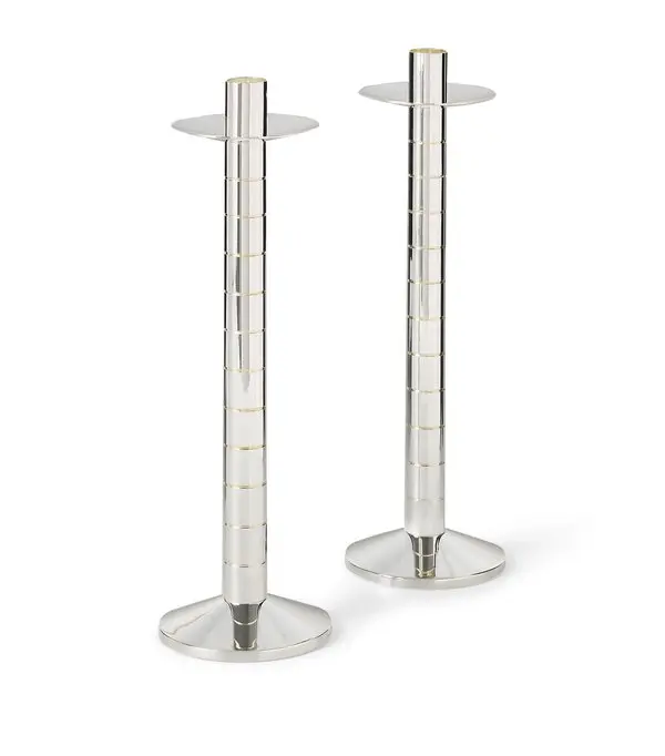 Ralph Lauren Set Of 2 Montgomery Candlesticks - Black
