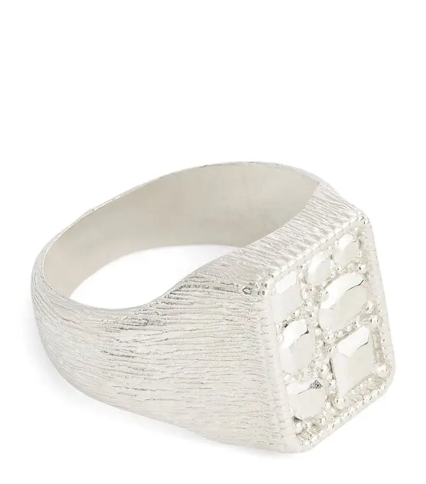 BLEUE BURNHAM Cottage Garden Signet Ring - Silver