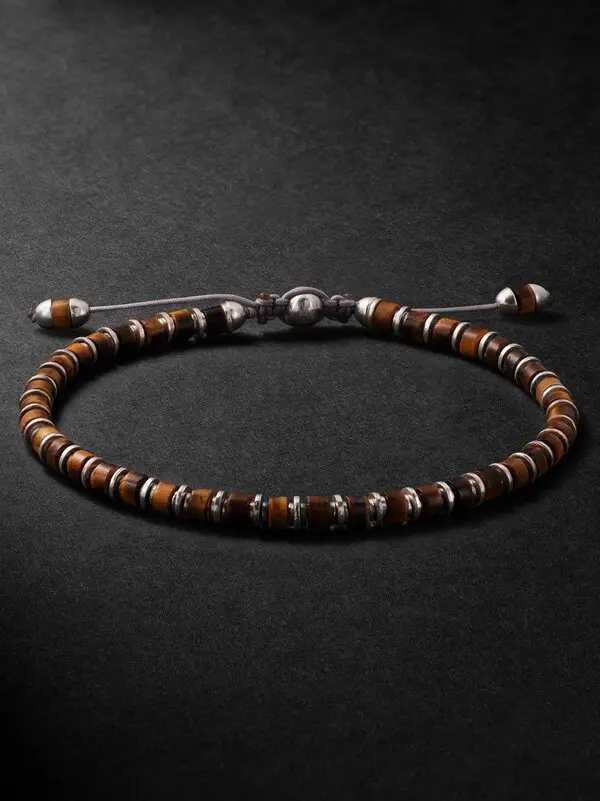 MAOR M. Cohen Sapet Sterling Silver Tiger's Eye Beaded Bracelet - Brown
