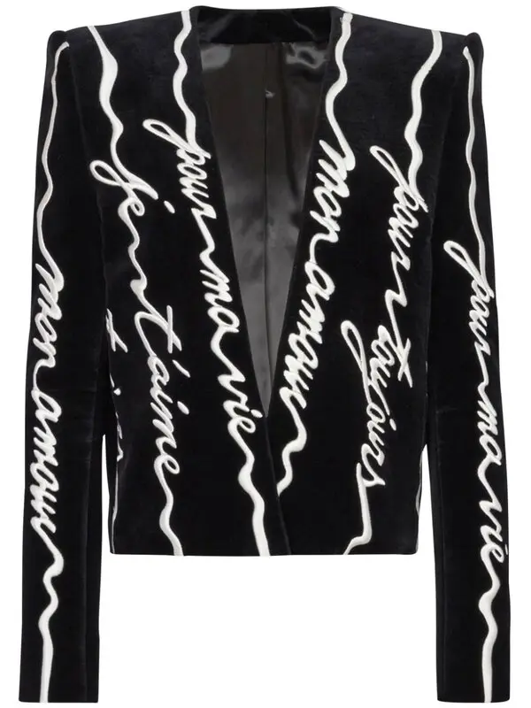 Balmain Spencer Embroidered Blazer - Black