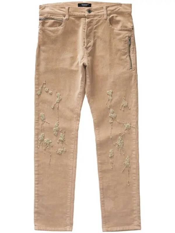 Undercover Bead-detailing Slim-fit Trousers - Neutrals