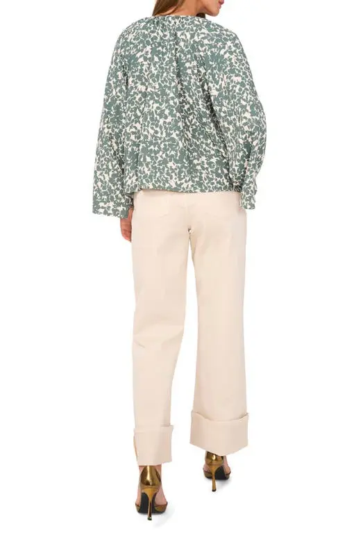 1.State Print Bell Sleeve Top