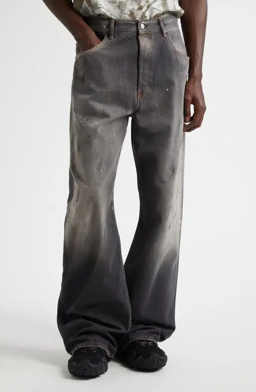 Acne Studios 2021 Trafa Paint Splatter Jeans - Black