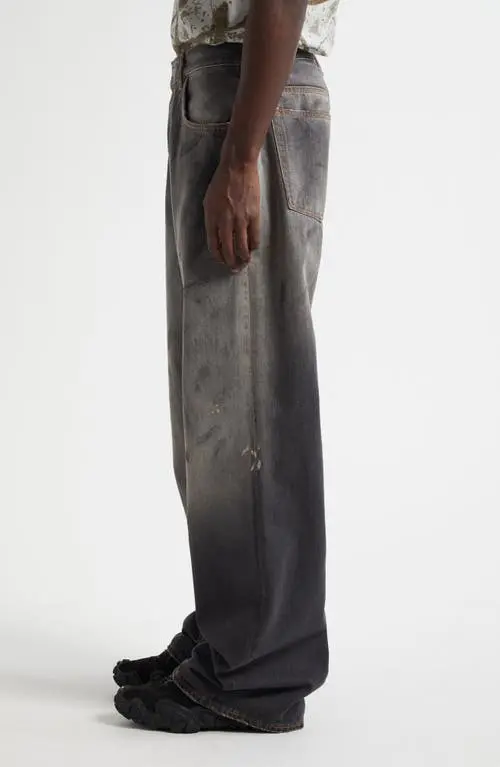 Acne Studios 2021 Trafa Paint Splatter Jeans - Black
