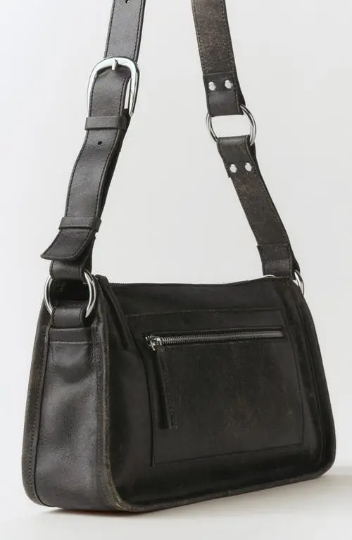 Mango Leather Shoulder Bag