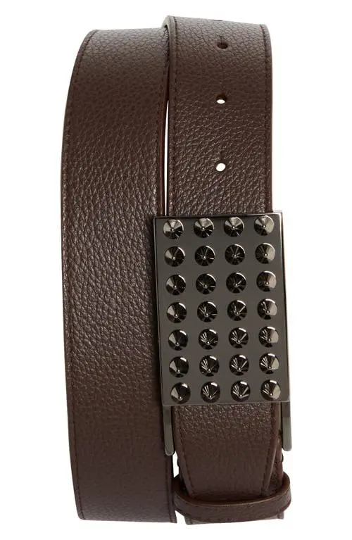 CHRISTIAN LOUBOUTIN Funky Empire Calfskin Leather Belt - Cosme/ Gun Metal