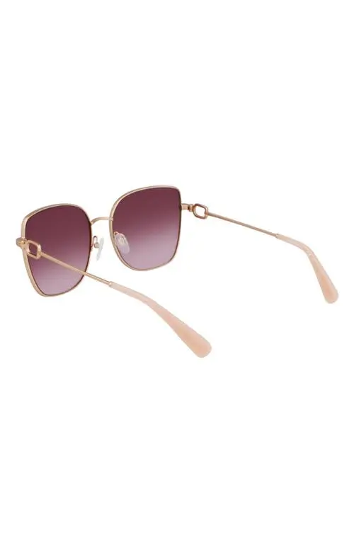 Longchamp Foulonn Butterfly Sunglasses - Rose Gold/gradient Brown