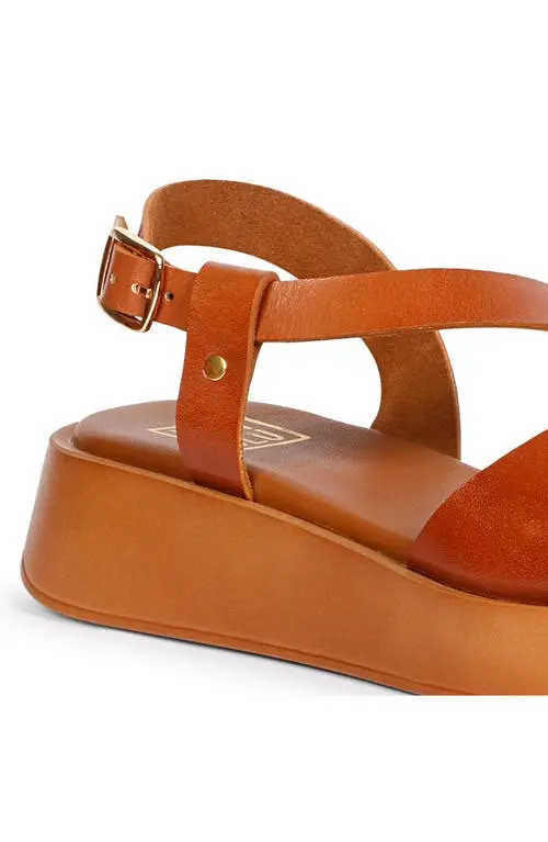 VIVI BLU Saint G Nasrin Platform Wedge Sandal - Cognac