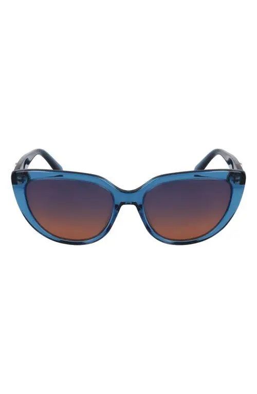 Longchamp Le Pliage 53mm Gradient Cat Eye Sunglasses - Transparent Blue