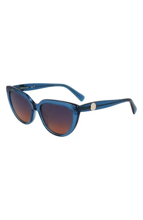 Longchamp Le Pliage 53mm Gradient Cat Eye Sunglasses - Transparent Blue