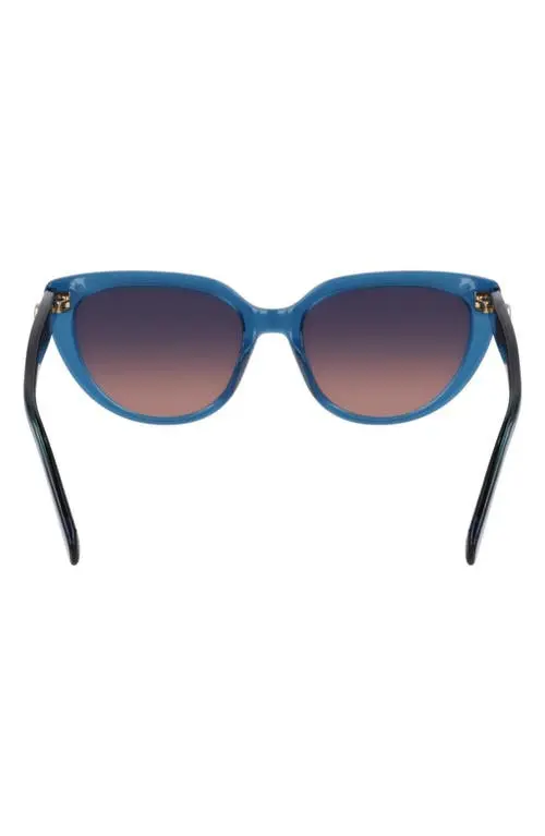 Longchamp Le Pliage 53mm Gradient Cat Eye Sunglasses - Transparent Blue