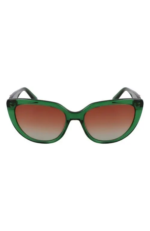 Longchamp Le Pliage 53mm Gradient Cat Eye Sunglasses - Transparent Green