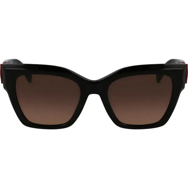 Longchamp Medallion Rectangular Sunglasses - Black