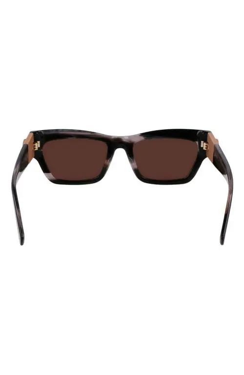 Longchamp Medallion Rectangular Sunglasses - Striped Black