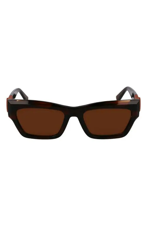 Longchamp Medallion Rectangular Sunglasses - Striped Brown