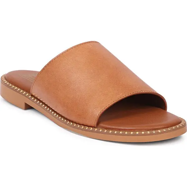 VIVI BLU Saint G Kalina Leather Slide Sandal - Cognac