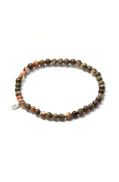 TINY RITUALS Natural Ocean Jasper Beaded Bracelet - Brown / Green