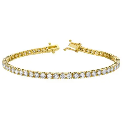 LUVMYJEWELRY Lab Grown Diamond Tennis Bracelet - 10k Yellow Gold