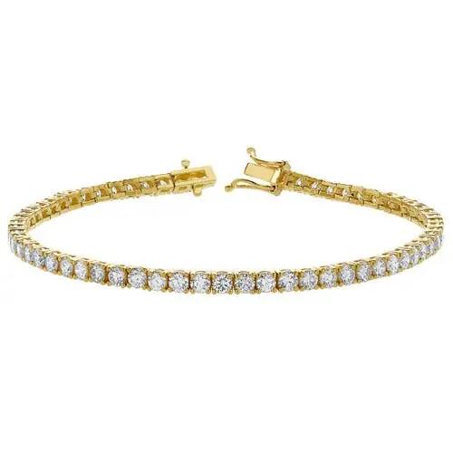 LUVMYJEWELRY Lab Grown Diamond Tennis Bracelet - 10k Yellow Gold