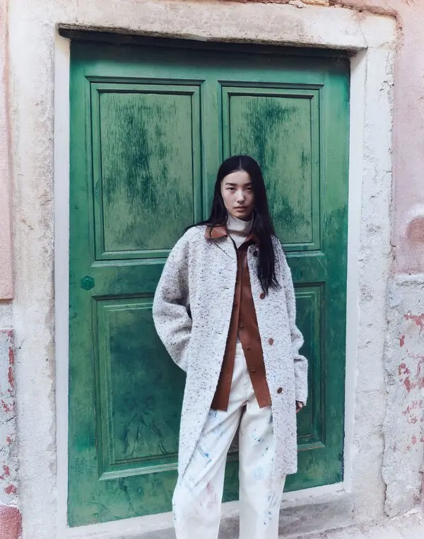 Lafayette 148 New York Knotted Bouclé Car Coat
