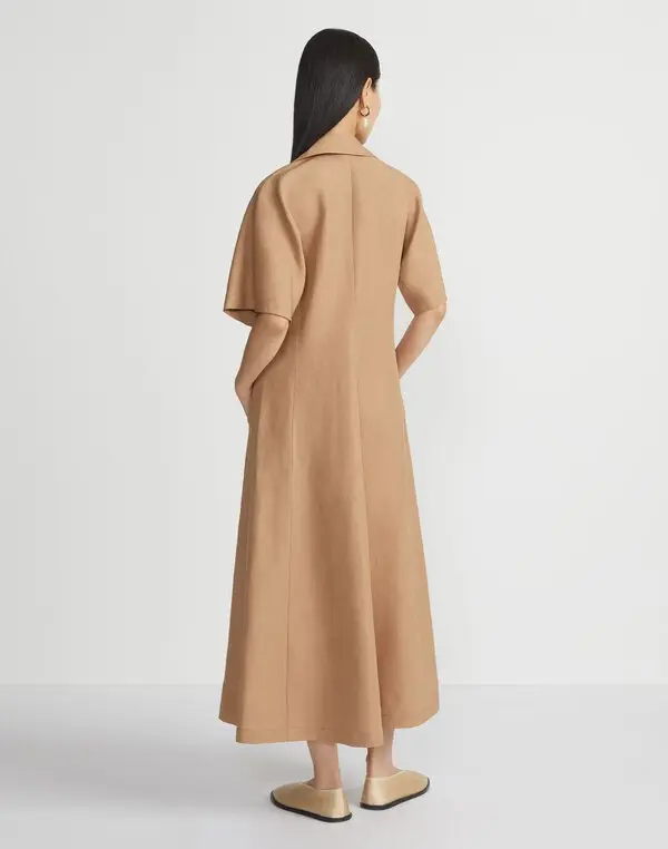 Lafayette 148 New York Silk-linen Popover Midi Dress