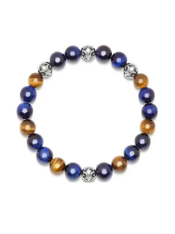 NIALAYA JEWELRY Lapis Lazuli And Tiger Eye Bracelet - Blue
