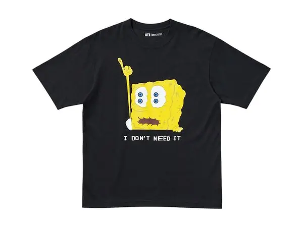 Uniqlo X Cpfm Spongebob Squarepants Ut Graphic T-shirt - Black
