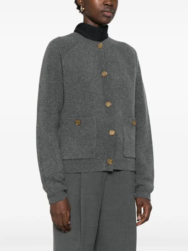 TOTEME Hammered-buttons Cardigan - Grey