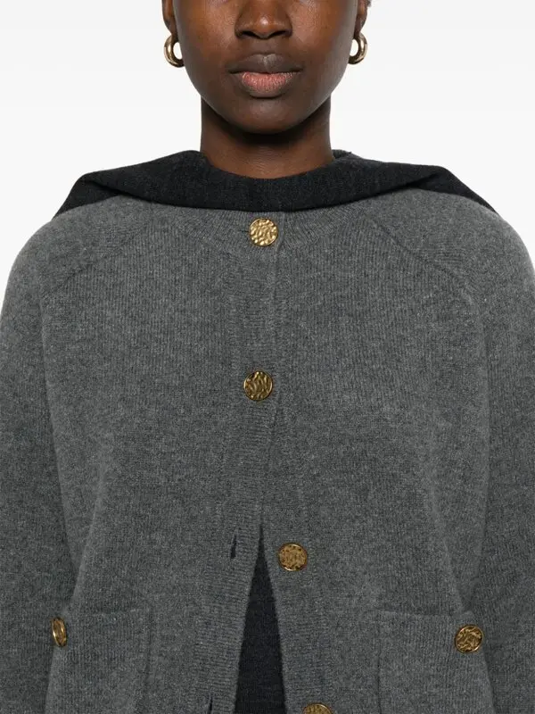 TOTEME Hammered-buttons Cardigan - Grey
