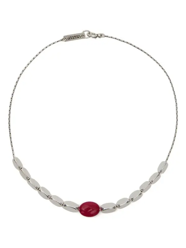 Isabel Marant Étoile Choker Necklace With Gemstone Detail - Silver