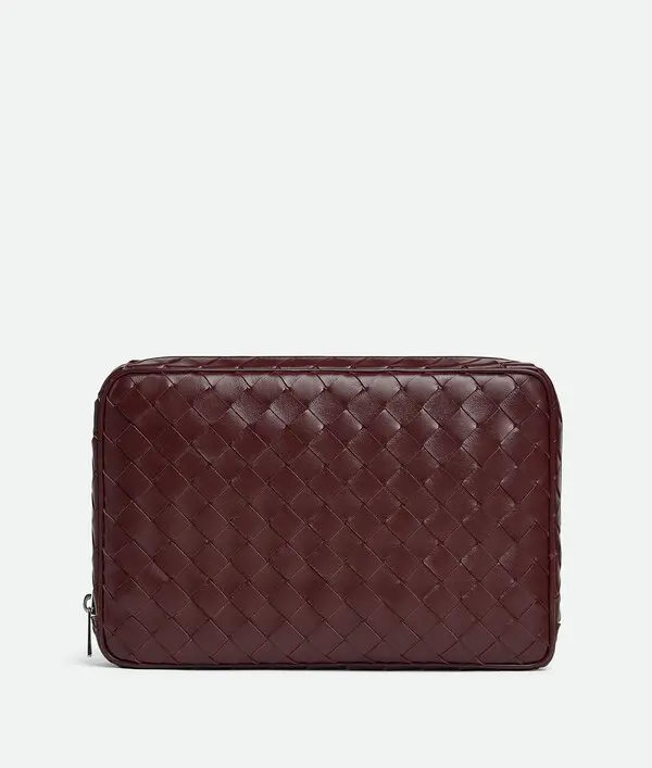 Bottega Veneta Intrecciato Large Zipped Organizing Pouch - Madder Brown