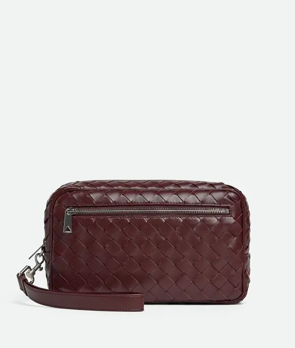 BOTTEGA  VENETA Intrecciato Wristlet Pouch - Madder Brown