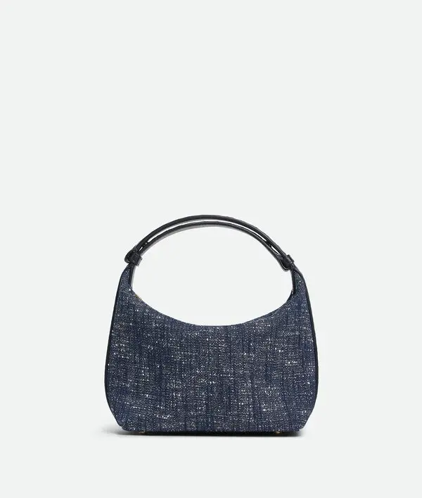 BOTTEGA  VENETA Denim Bouclé Shoulder Bag - Navy