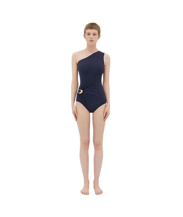 BOTTEGA  VENETA Bottega Veneta Stretch Nylon One Shoulder Swimsuit - Abyss