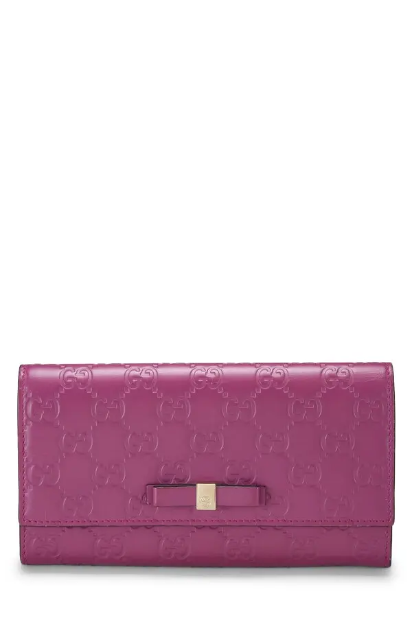 Gucci Ssima Continental Bow Wallet - Pink